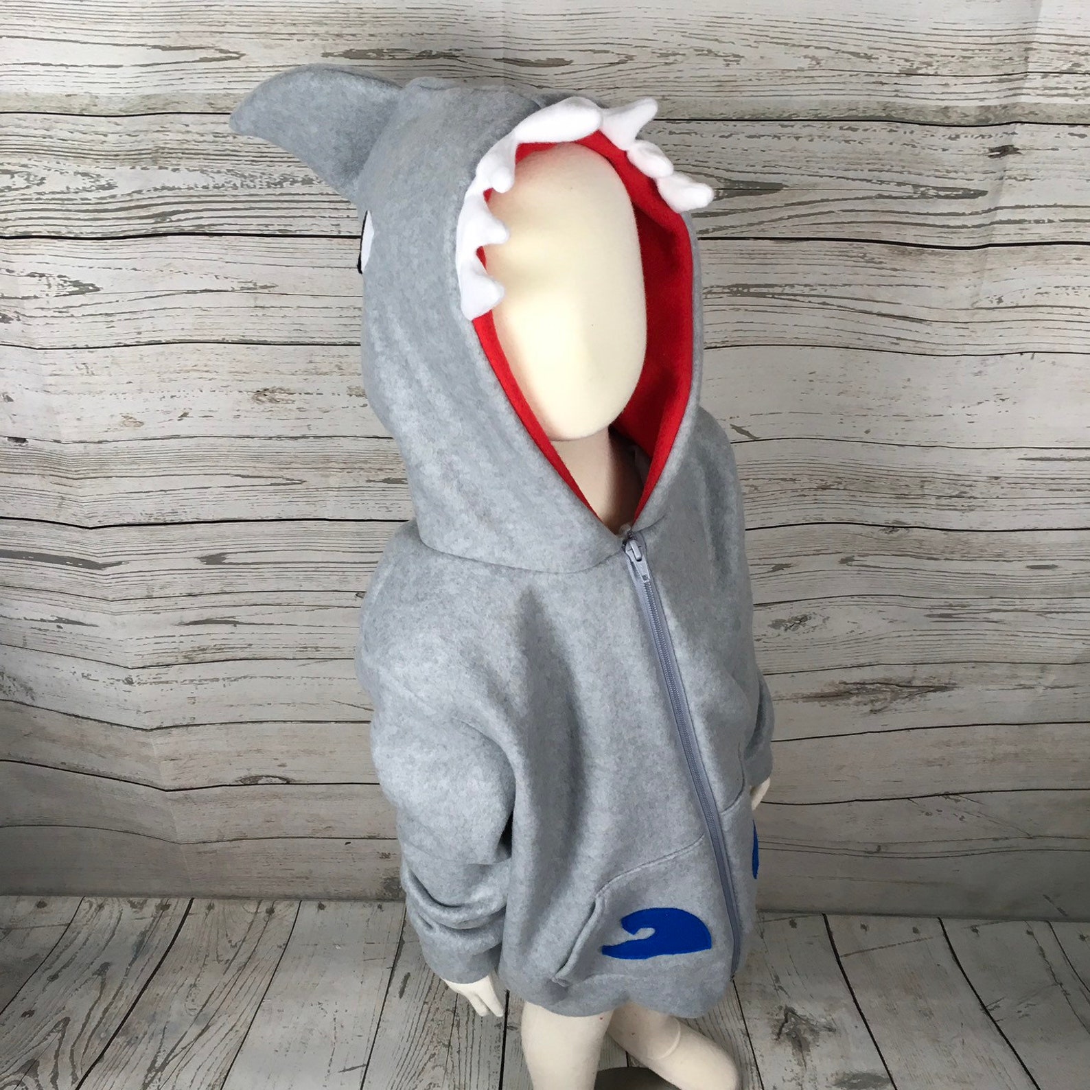 Fleece Shark Kids and Youth Sweatshirt Hooded Shark - Etsy