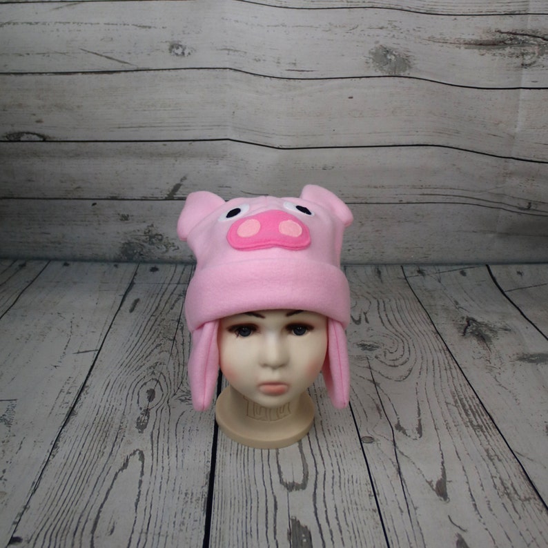 Adult Size Pig Fleece Hat Pig Winter Hat Womans Pig Hat | Etsy