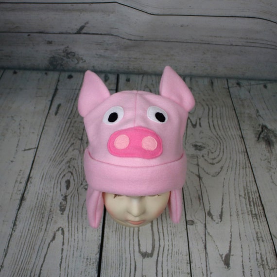 Adult Size Pig Fleece Hat Pig Winter Hat Womans Pig Hat | Etsy