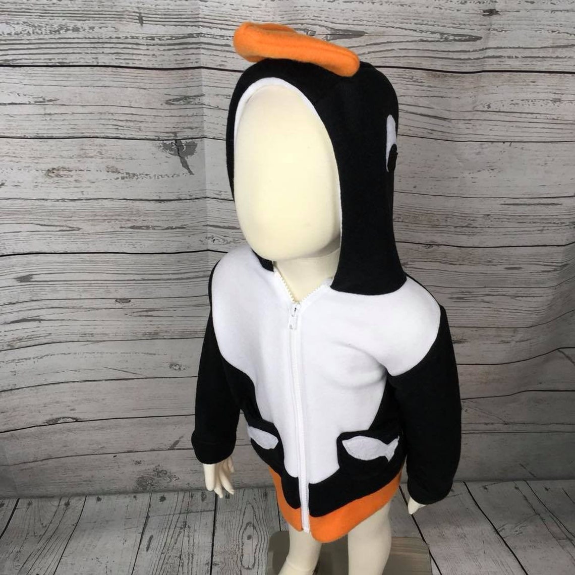Fleece Penguin Toddler Sweatshirt Hooded Penguin Sweatshirt - Etsy