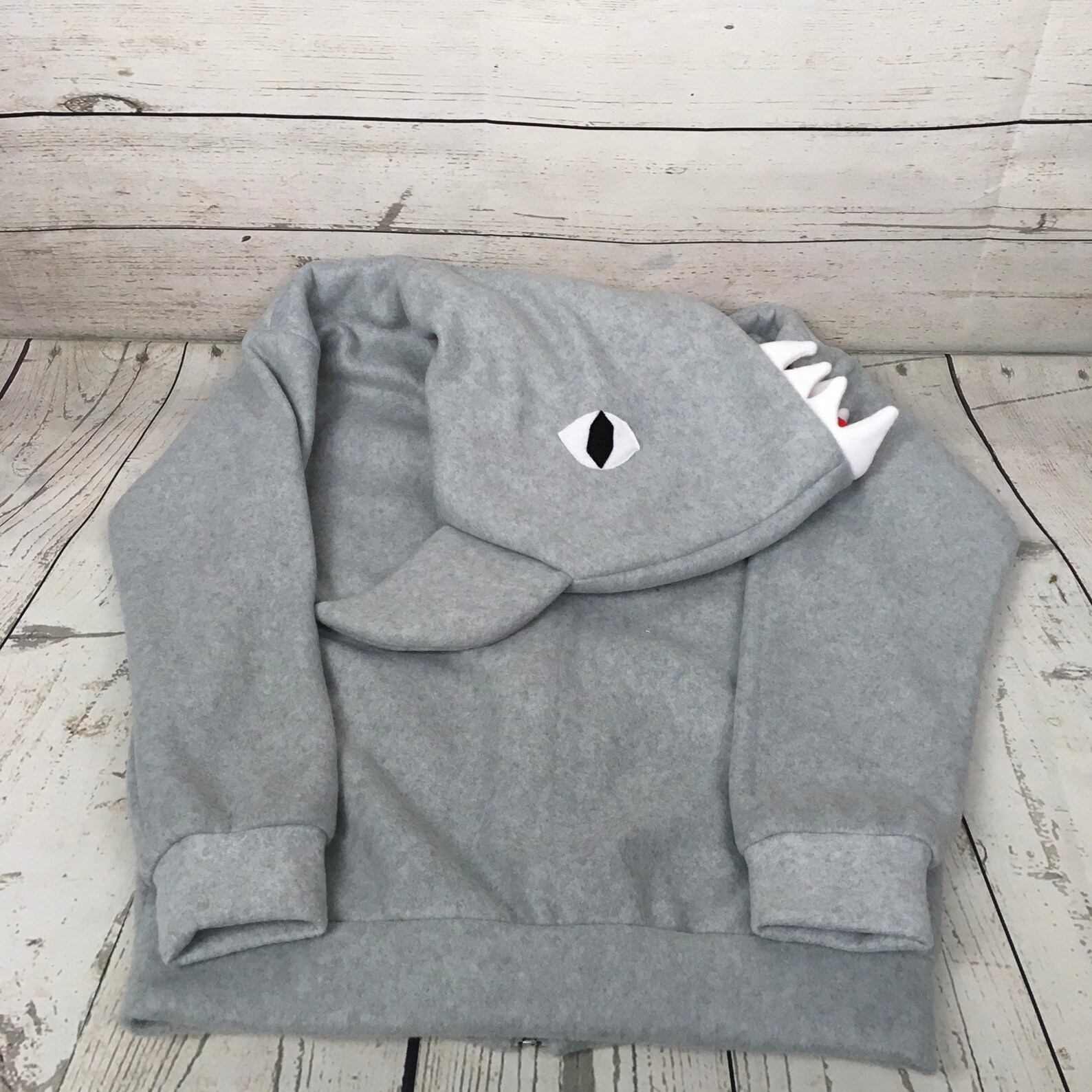 Fleece Shark Adult Sweatshirt, Hooded Shark Sweatshirt, Zip up Adult ...