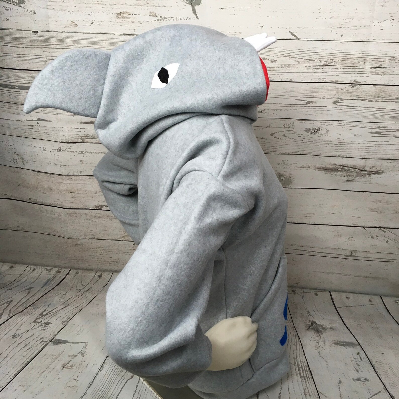Fleece Shark Adult Sweatshirt, Hooded Shark Sweatshirt, Zip up Adult ...