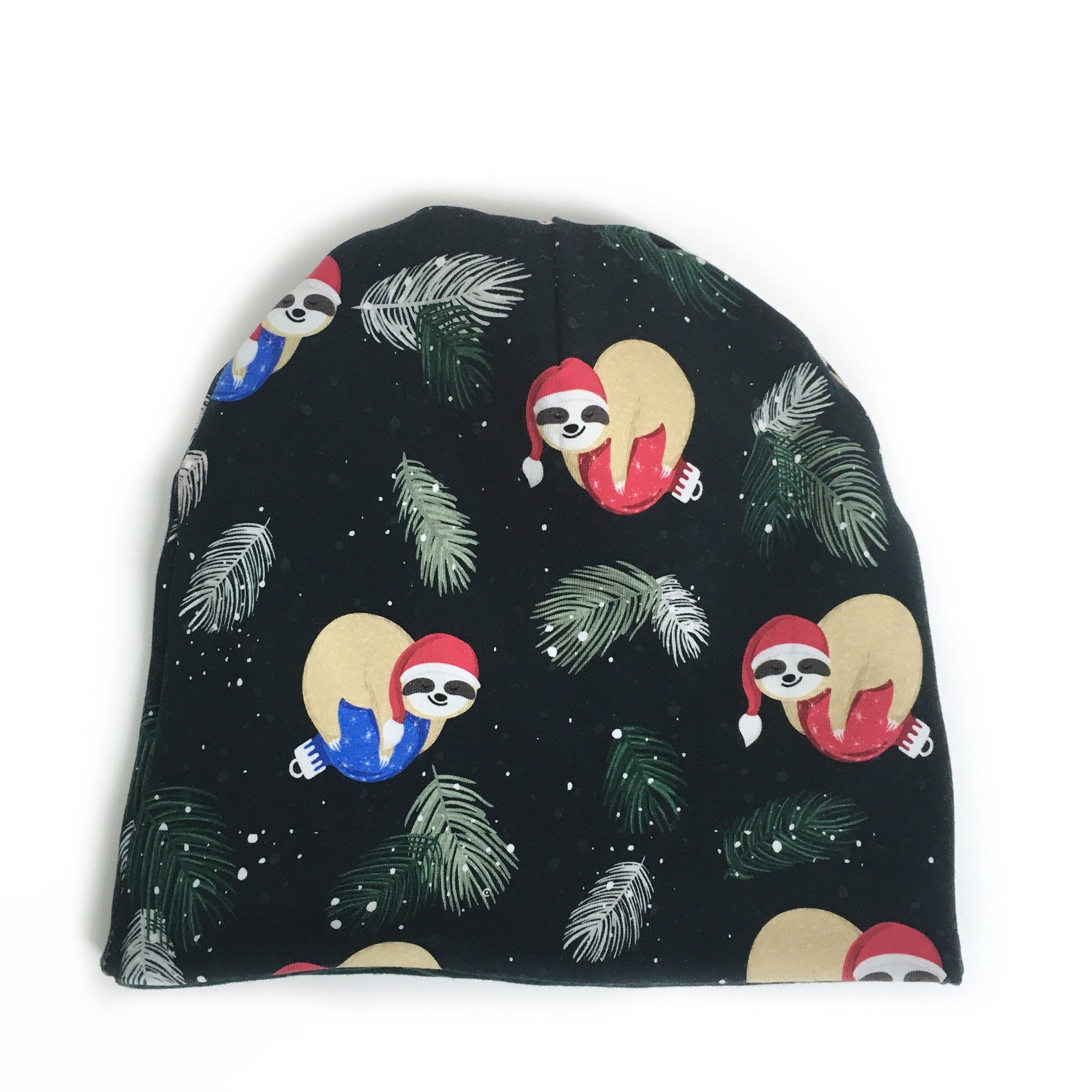 Sloth Christmas Beanie Sloth Holiday Hat Kids Sloth Beanie - Etsy