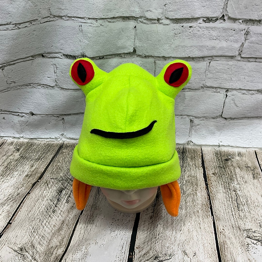 Adult and Kids Frog Fleece Hat, Adult Fleece Hat,kids Animal Hat,fun ...