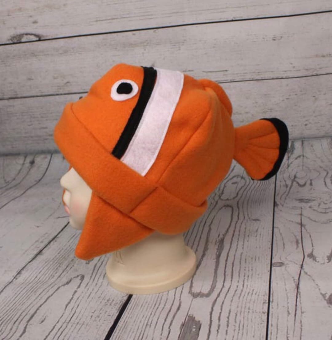 Adult and Kids Fleece Clown Fish Hat, Winter Fleece Hat, Clown Fish ...