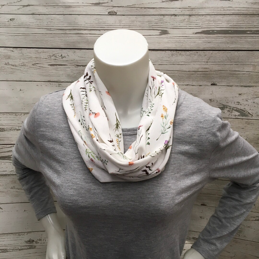 Wildflower Infinity Scarf, Spring Scarf, Floral Gift, Spring Accessory ...