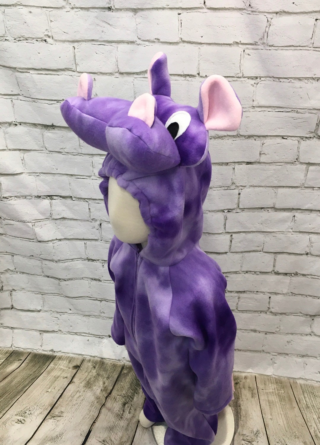 Purple Hippo Fleece Toddler Costume, Toddler Animal Costume, Toddler ...
