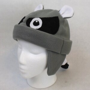 Adult and Kids Raccoon Hat, Cute Animal Hat, Animal Earflap Hat, Fleece ...