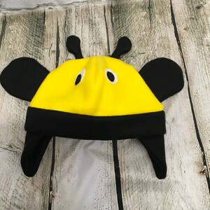 Adult and Kids Bumblebee Fleece Hat, Bee Kids Hat, Bug Fleece Hat ...
