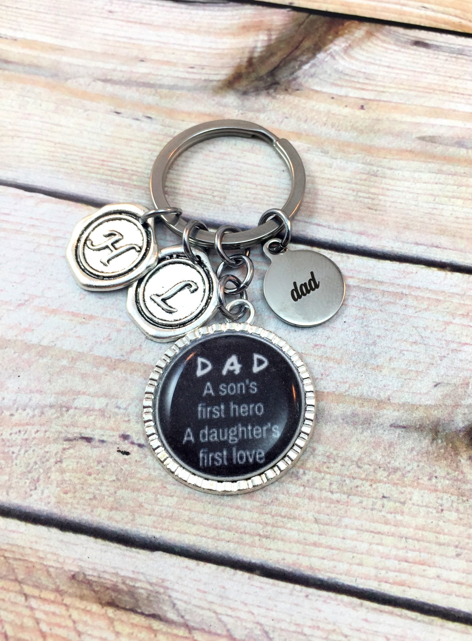 Dad Keychain Gift Father's Day Gift A Son's Hero A | Etsy