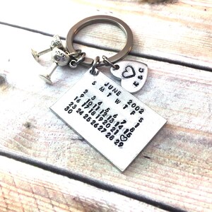 Wedding Date Calendar Keychain, Wedding Gift Keychain, Gift for Bride ...