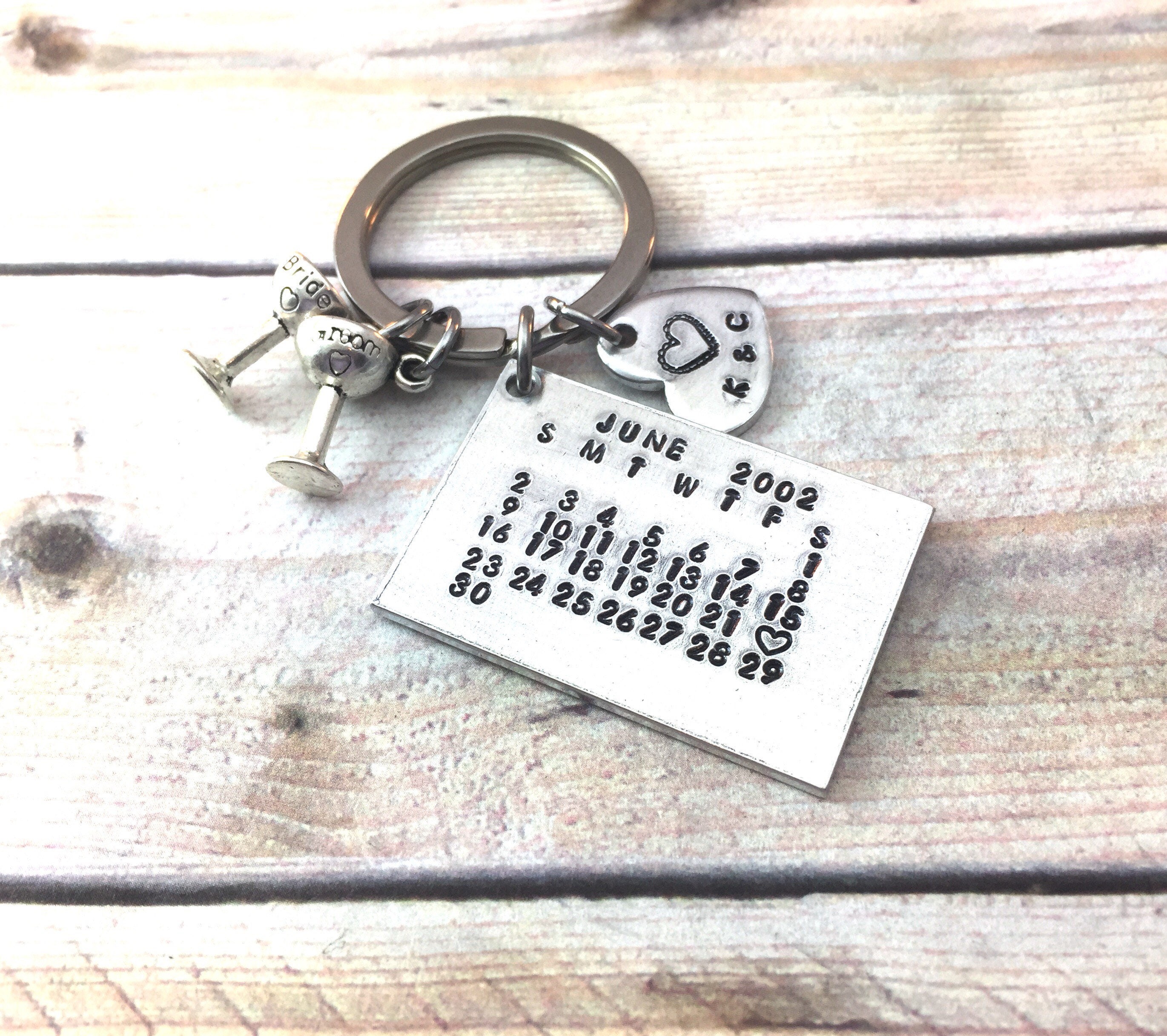 Wedding Date Calendar Keychain Wedding Gift keychain Gift | Etsy