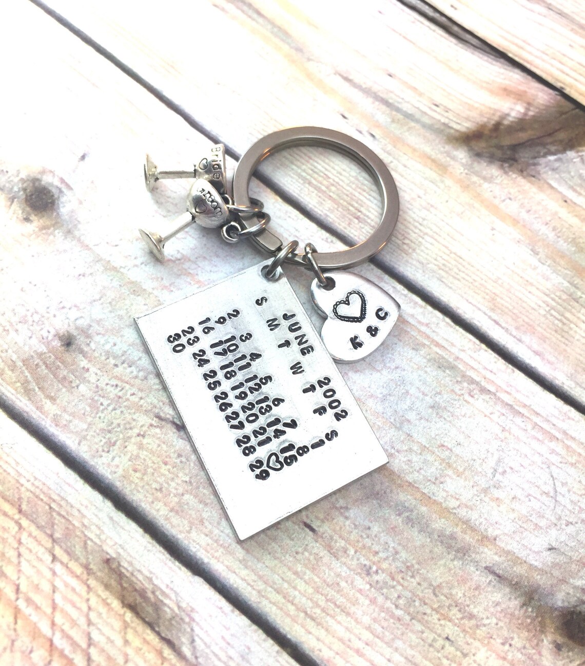 Wedding Date Calendar Keychain Wedding Gift Keychain Gift - Etsy