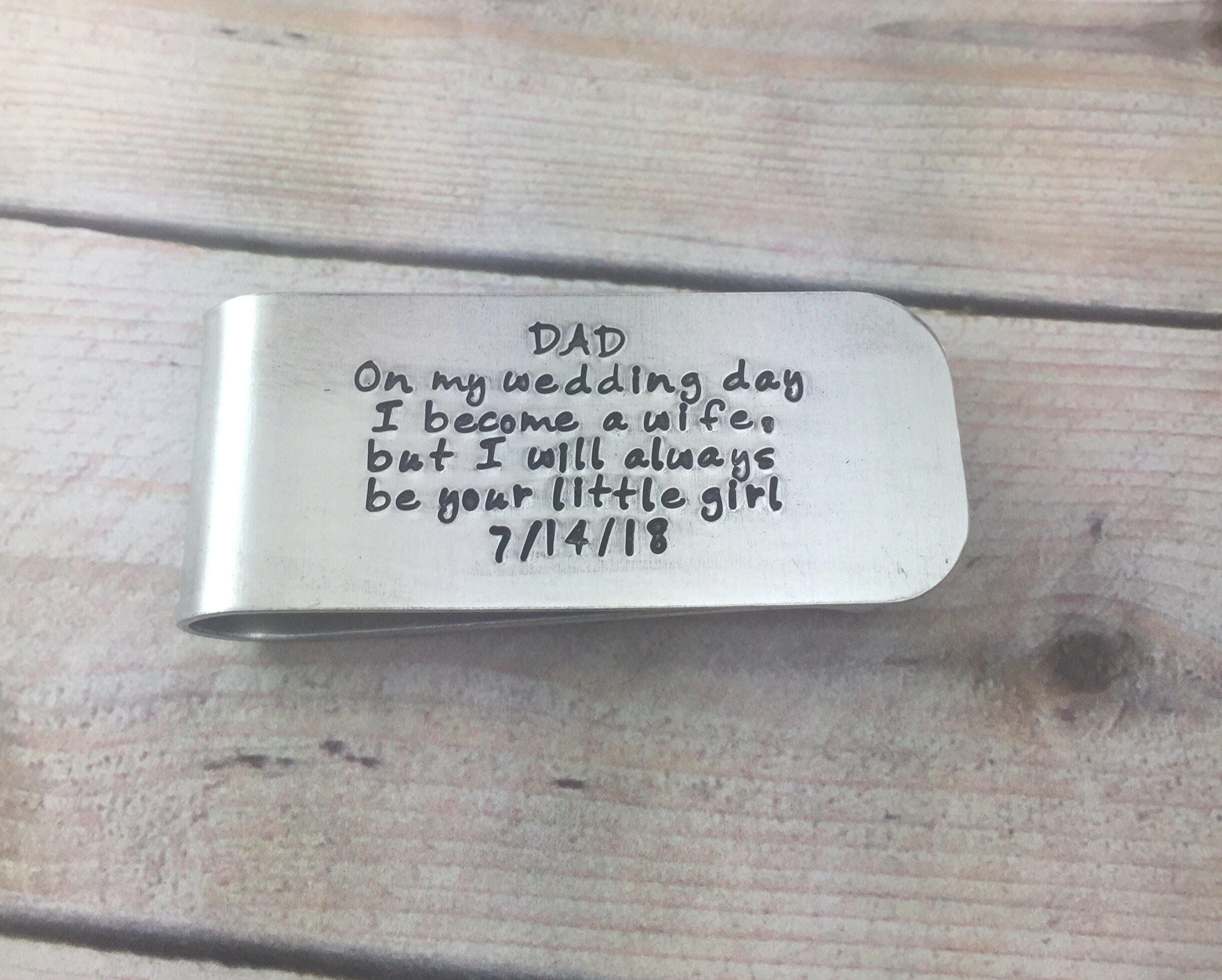 Dad Money Clip Gift From Daughter to Dad Wedding Money clip | Etsy
