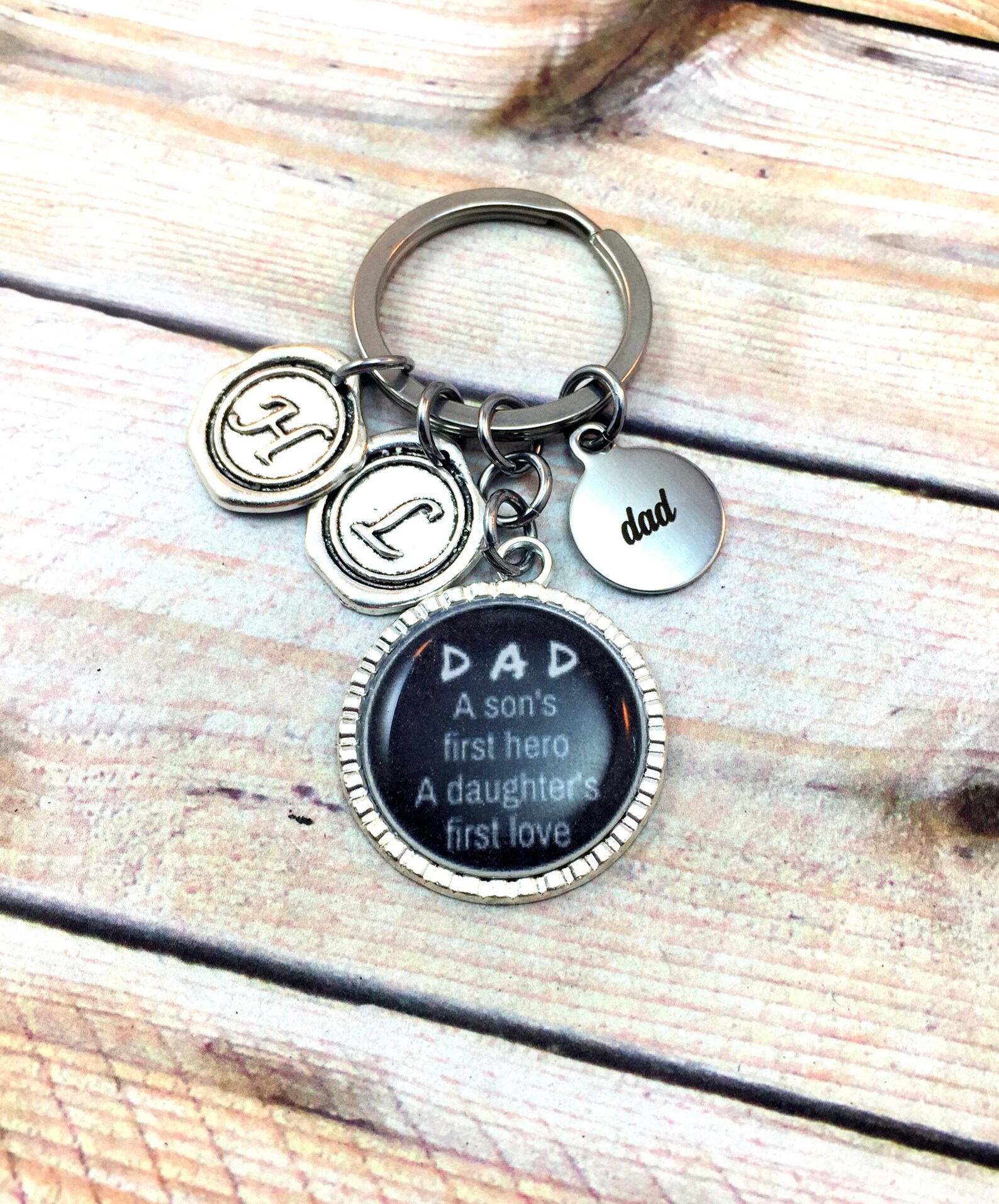 Dad Keychain Gift Father's Day Gift A Son's Hero A | Etsy