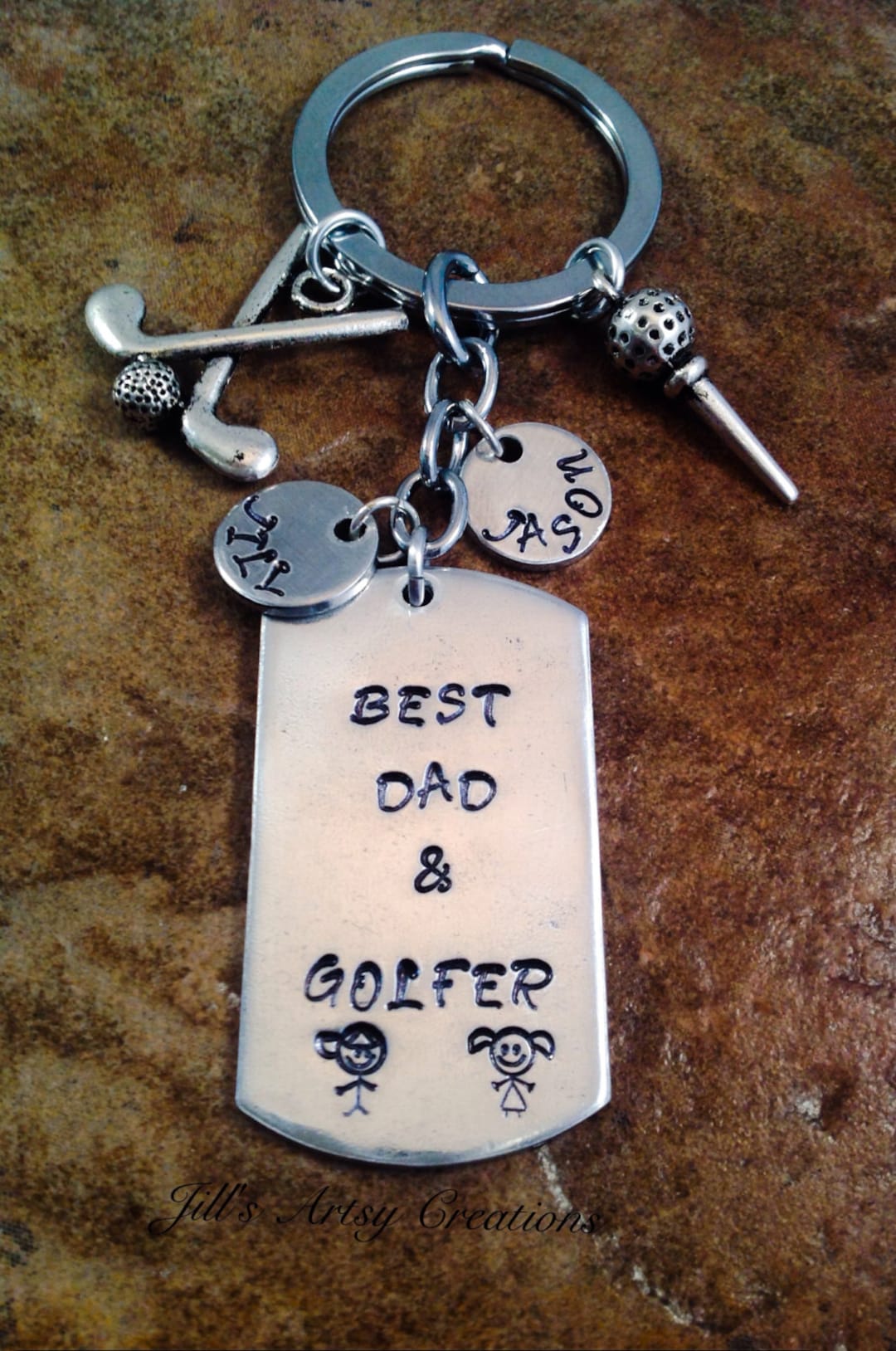 Personalized Dad Keychain, Father's Day Keychain, Gift for Dad Keychain ...