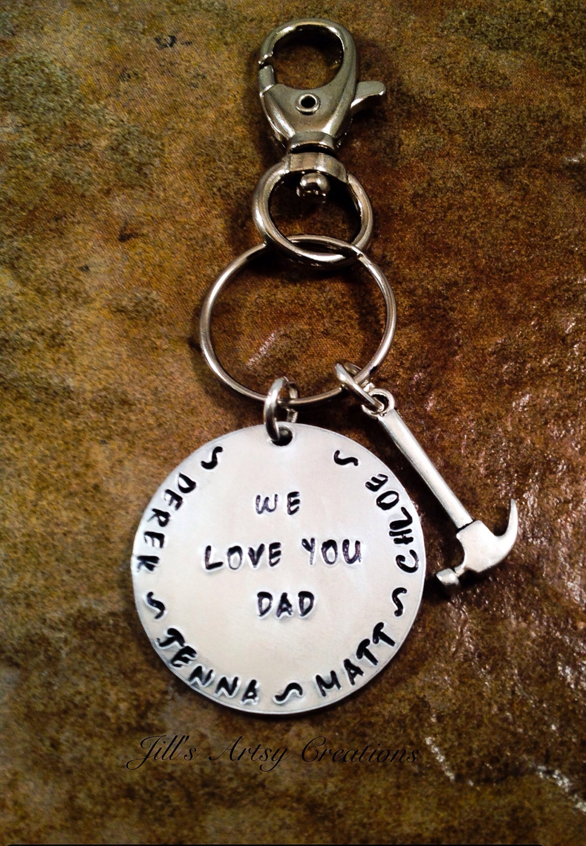 Father's Day Gift Keychain Personalized Keyring For Dad | Etsy