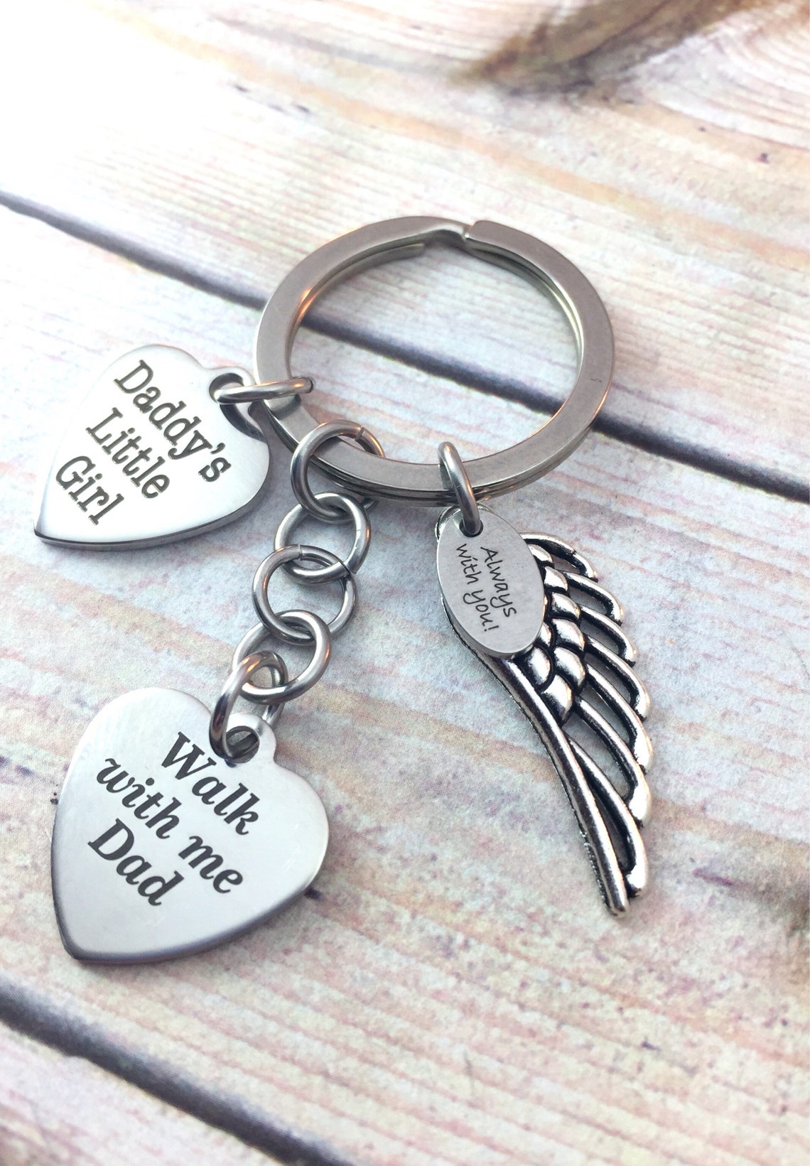 Walk With Me Dad Keychain Daughter Grief Keychain Loss of | Etsy