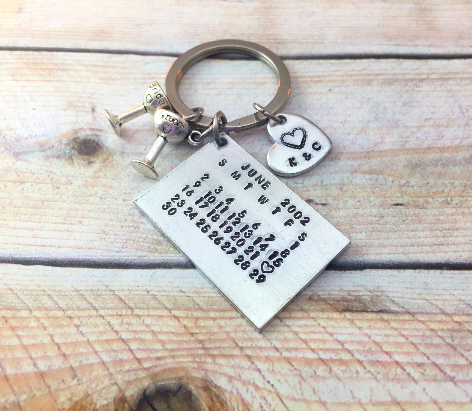 Wedding Date Calendar Keychain Wedding Gift Keychain Gift - Etsy