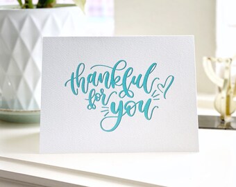 Thank You Card Hand Lettered Greeting Card - Etsy