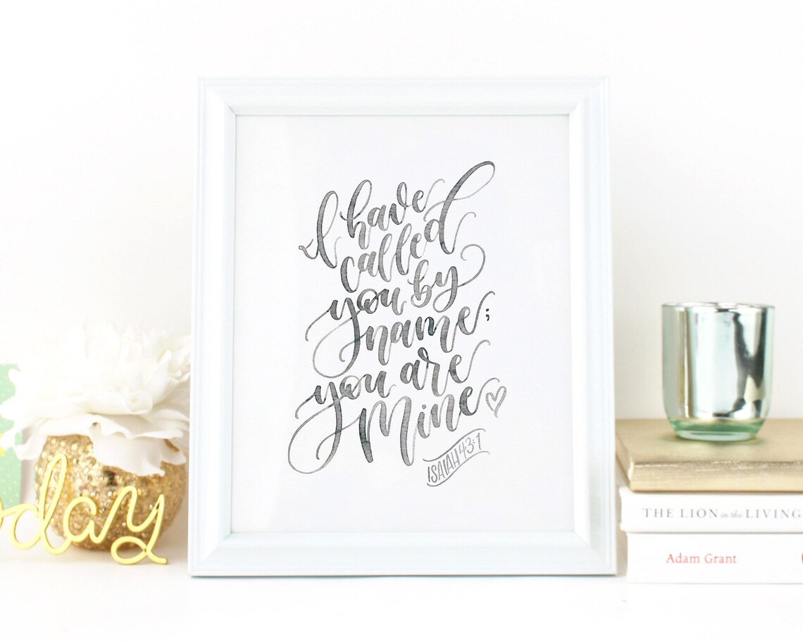 You Are Mine Bible Verse Art Print Christian Nursery Art - Etsy