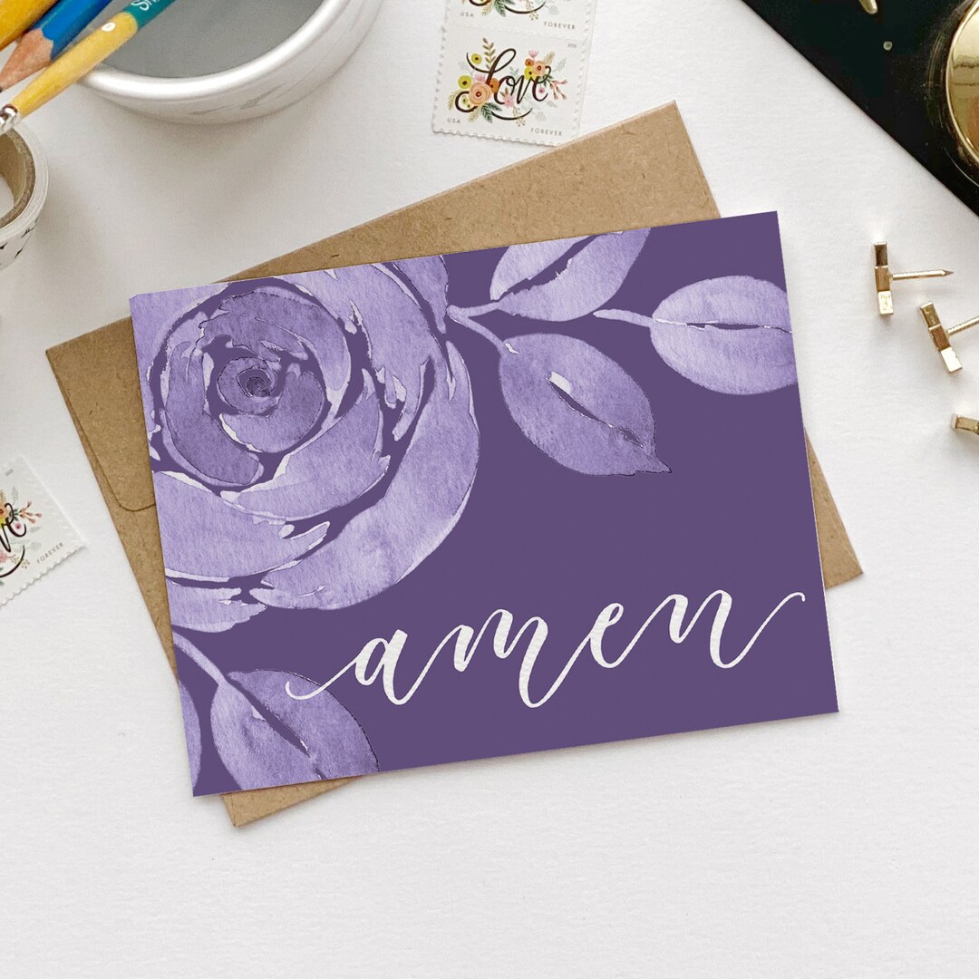 Amen Cards, Praying for You Blank Note Cards, Hand Lettered Religious ...
