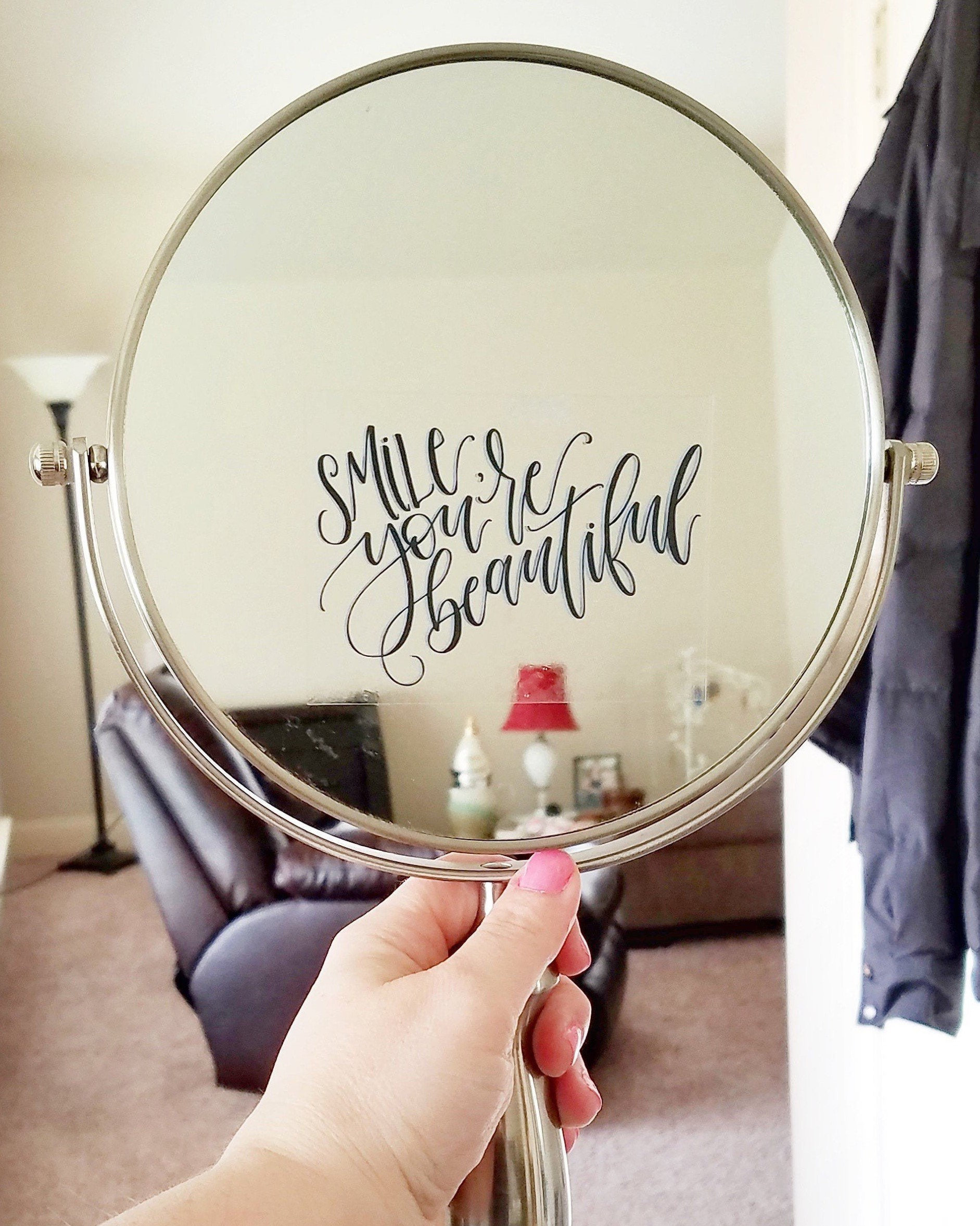 Static Cling Mirror Decals Mirror Affirmations Removable Mirror Sticker Etsy