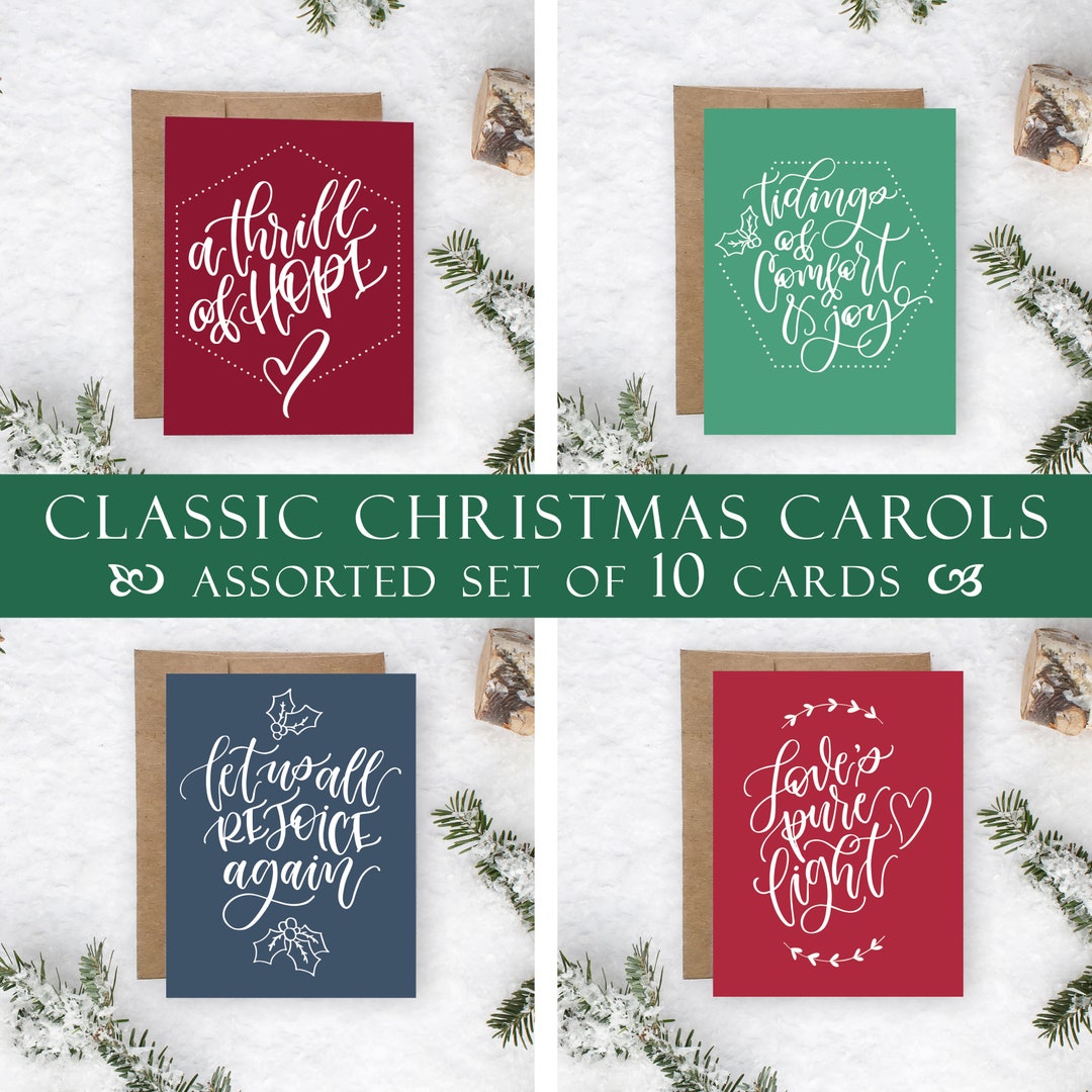 Assorted Set Christmas Carols Cards, Christmas Song Greeting Cards - Etsy