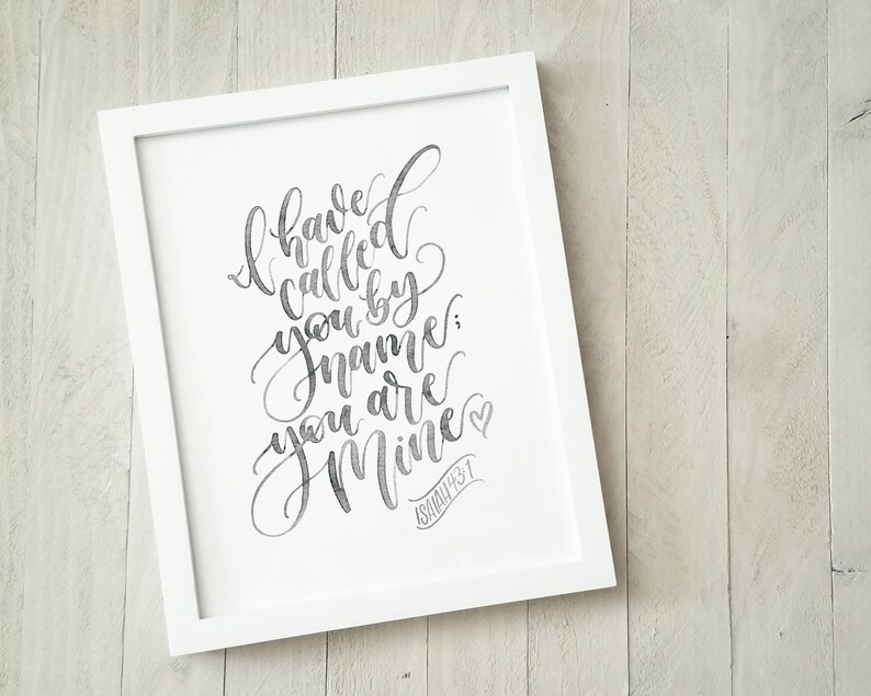 You Are Mine Bible Verse Art Print Christian Nursery Art - Etsy