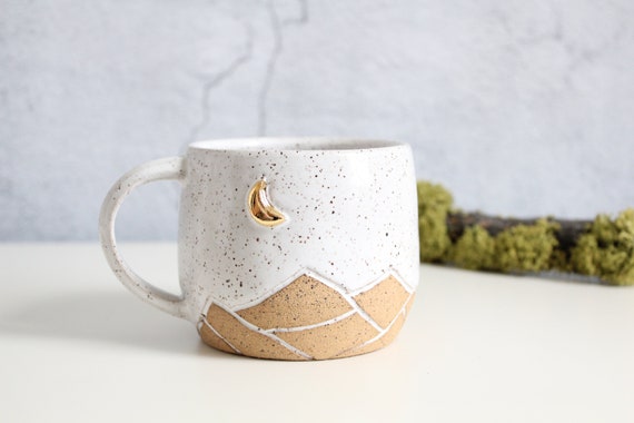 22k Gold Sun and Moon Mug Mountain Mug Handmade Mug - Etsy
