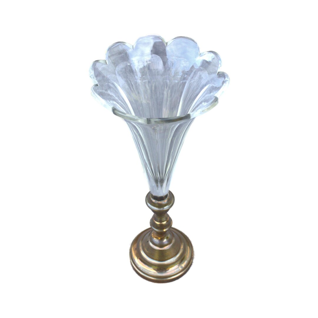 Antique Art Nouveau Trumpet Tulip Vase Epergne French Antique Glass ...