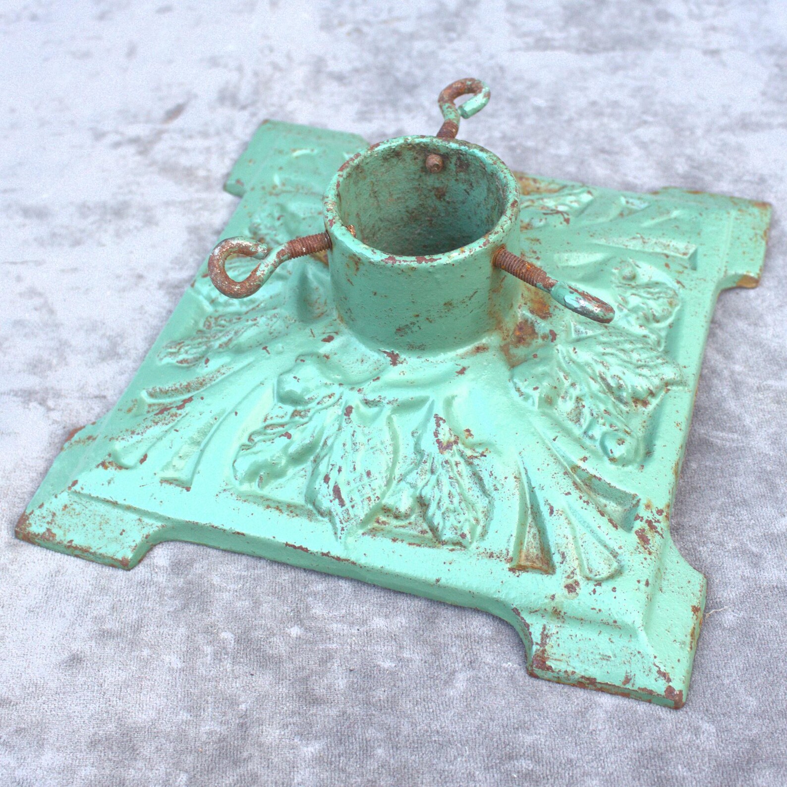 Antique German Christmas Tree Stand Base Foot Cast Iron Collectors Item ...