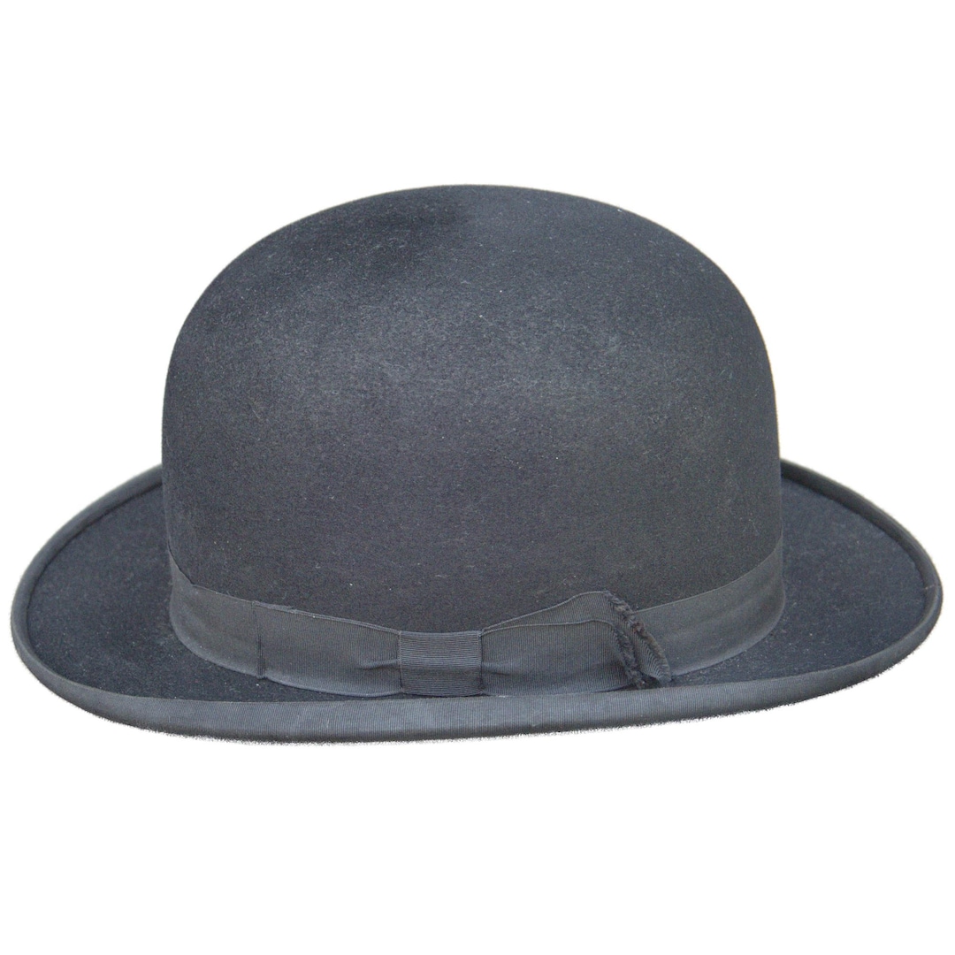 Antique Bowler Hat Felt Victorian Era Swallow Brand Size 57 Chapeau ...