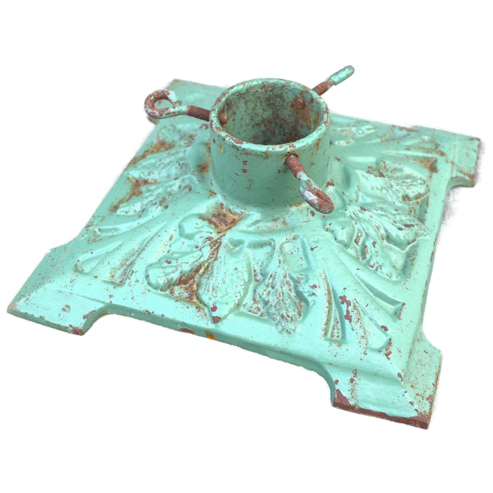 Antique German Christmas Tree Stand Base Foot Cast Iron Collectors Item ...