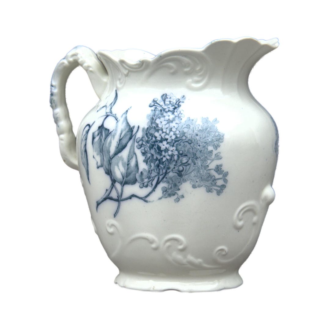 Antique Porcelain Ironstone Jug Pitcher Furnival Lilac England Chic ...