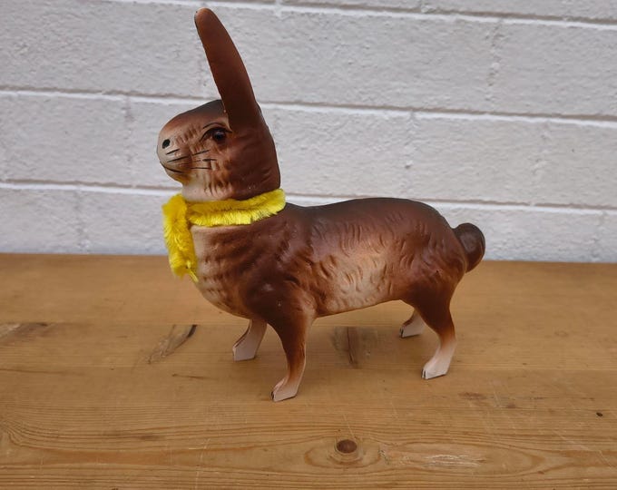 Antique Authentic Easter Bunny Papier Maché With Wooden Legs Deadstock ...