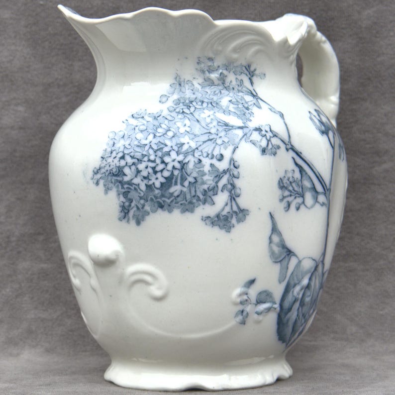 Antique Porcelain Ironstone Jug Pitcher Furnival Lilac England Chic ...