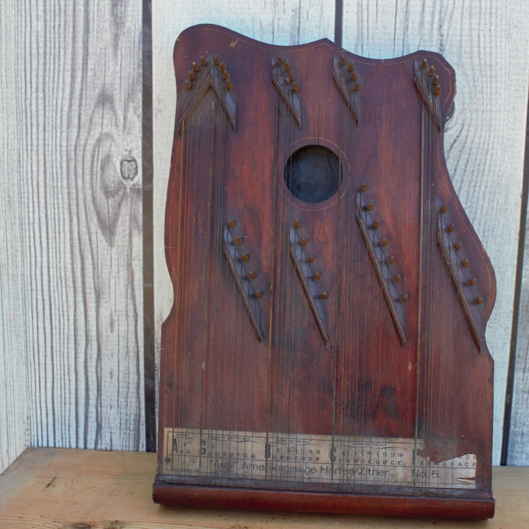 Vintage Antique Zither Citer Aeol Decorative New York Berlin Musical ...