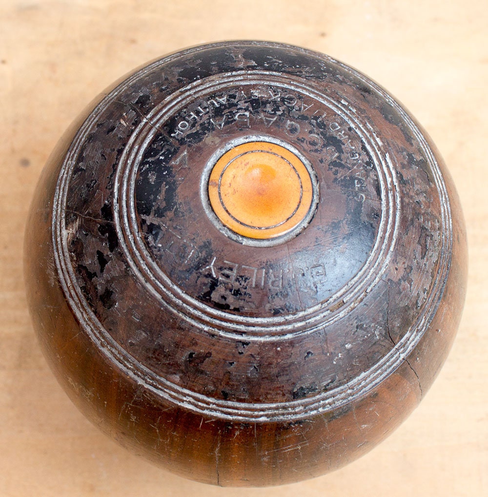 Antique Decorative Lawn Ball Bowl Bowling Vintage Sport in Wood ...