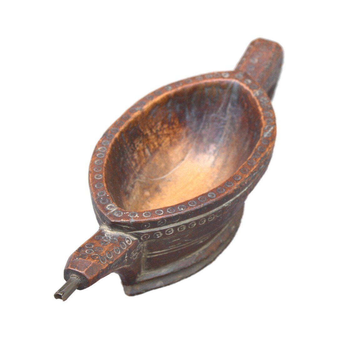 Antique Authentic Wooden Kharal Opium Drinking Bowl Hand Carved ...