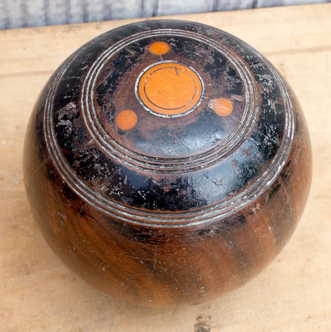 Antique Decorative Lawn Ball Bowl Bowling Vintage Sport in Wood ...