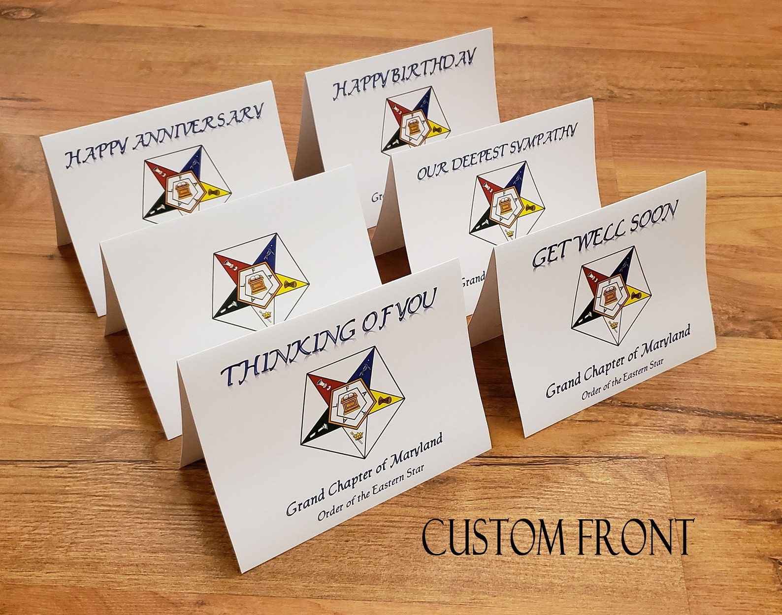 OES 12 Grand Chapter Assortment Custom Note Cards 12 Pack Eastern Star ...