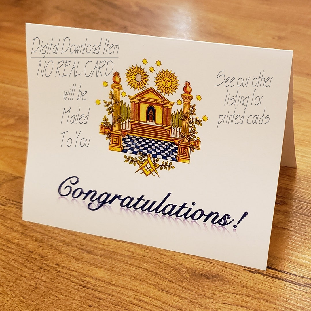 Masons Congratulations Worshipful Master Greeting Card Freemasonry ...