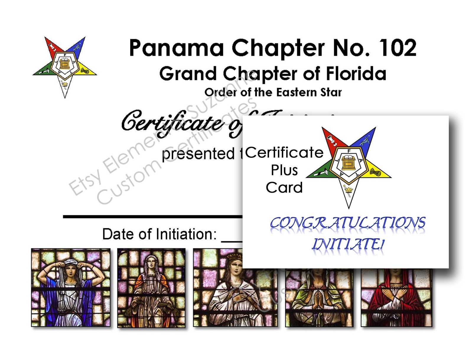 OES Certificate of Initiation Eastern Star - Etsy