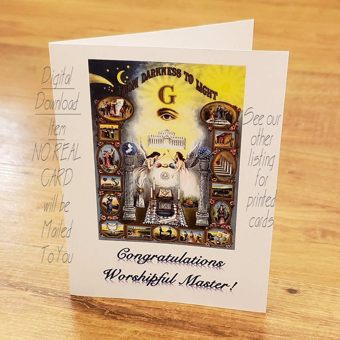 Digital Download Masons Congratulations Worshipful Master Greeting Card ...