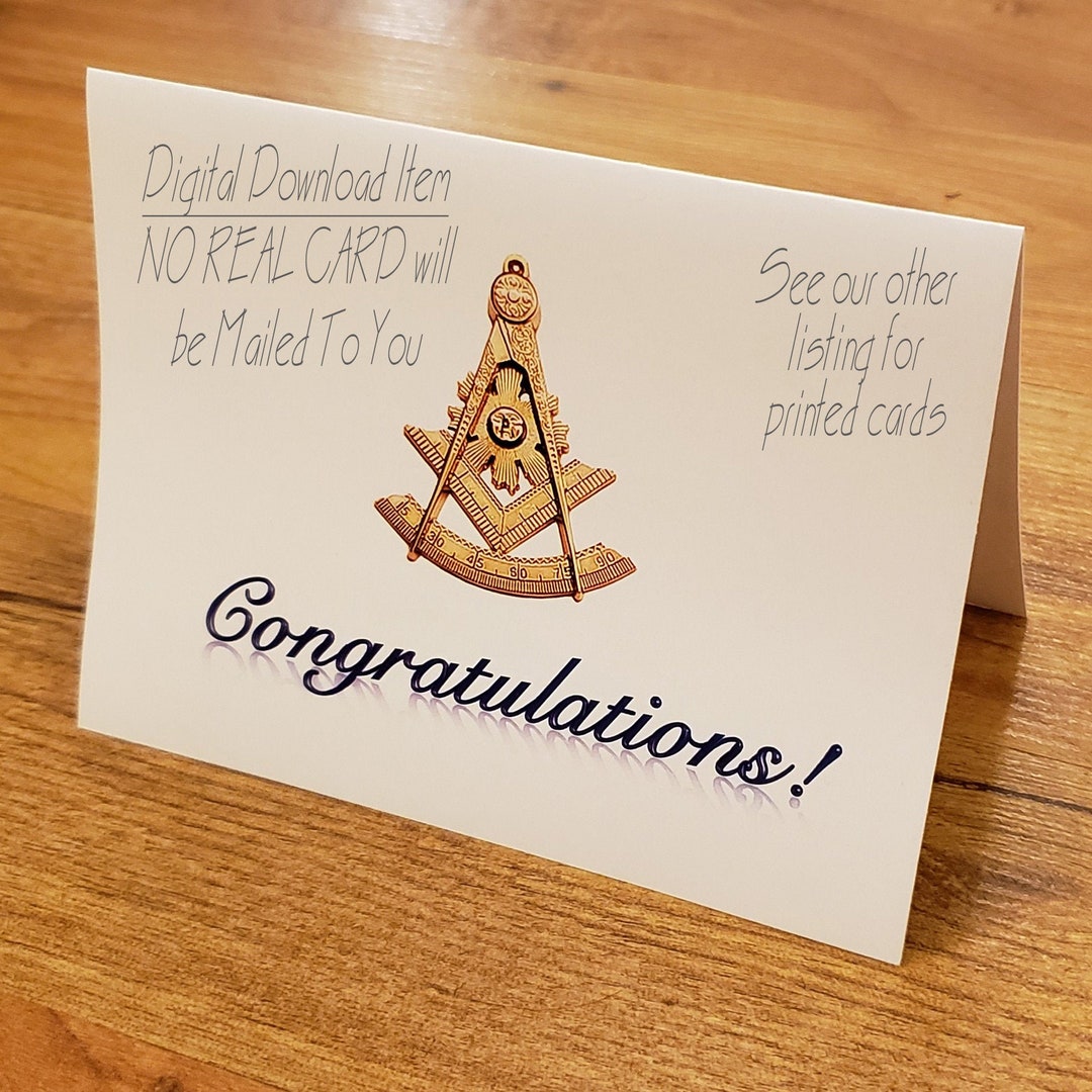 Masons Congratulations Past Worshipful Master Greeting Card Jewel ...