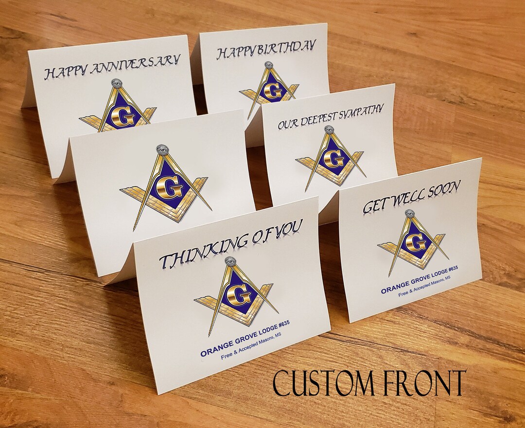 Masons 12 Assortment Custom Note Cards 12 Pack Masonic Notecards - Etsy