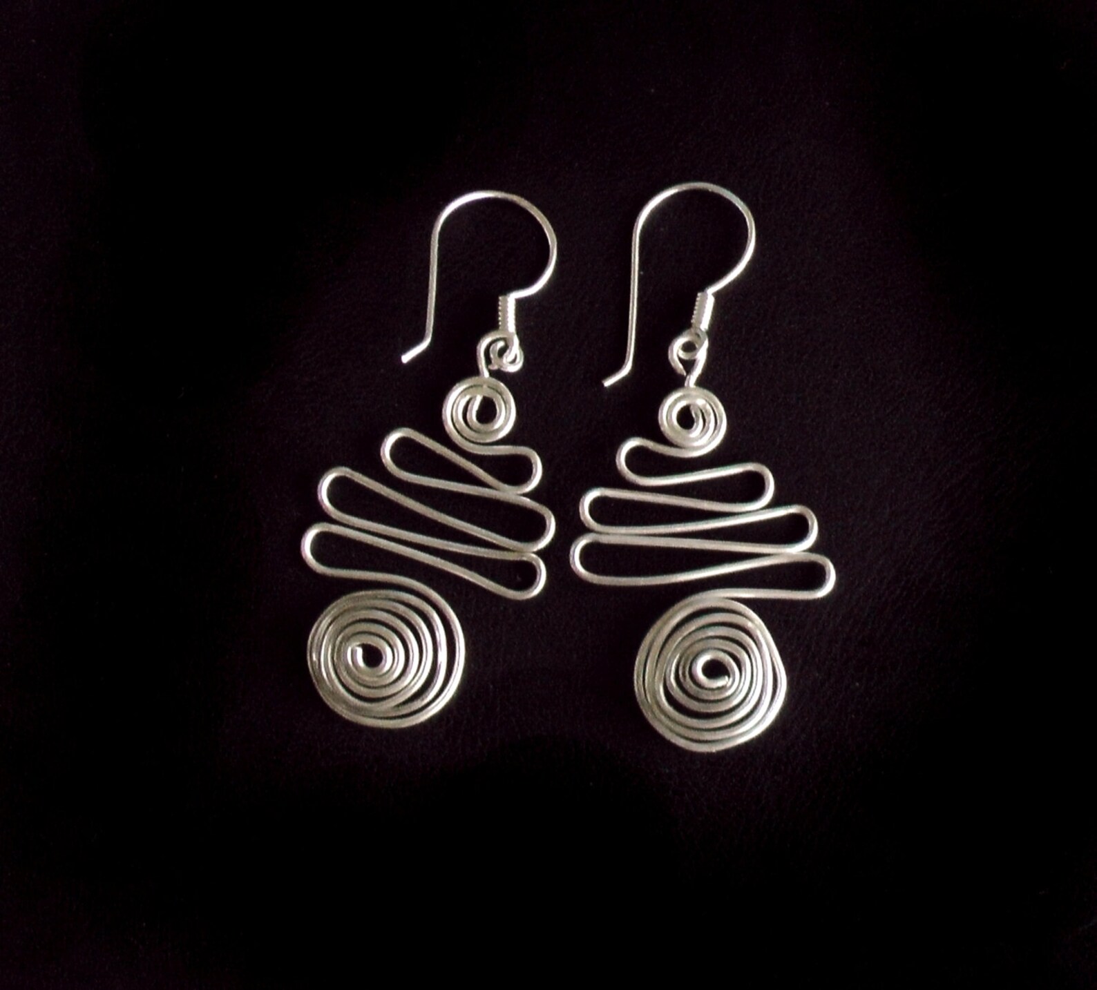 Wire Earrings, Sterling Silver Wire Earrings, Wire Work Earrings ...
