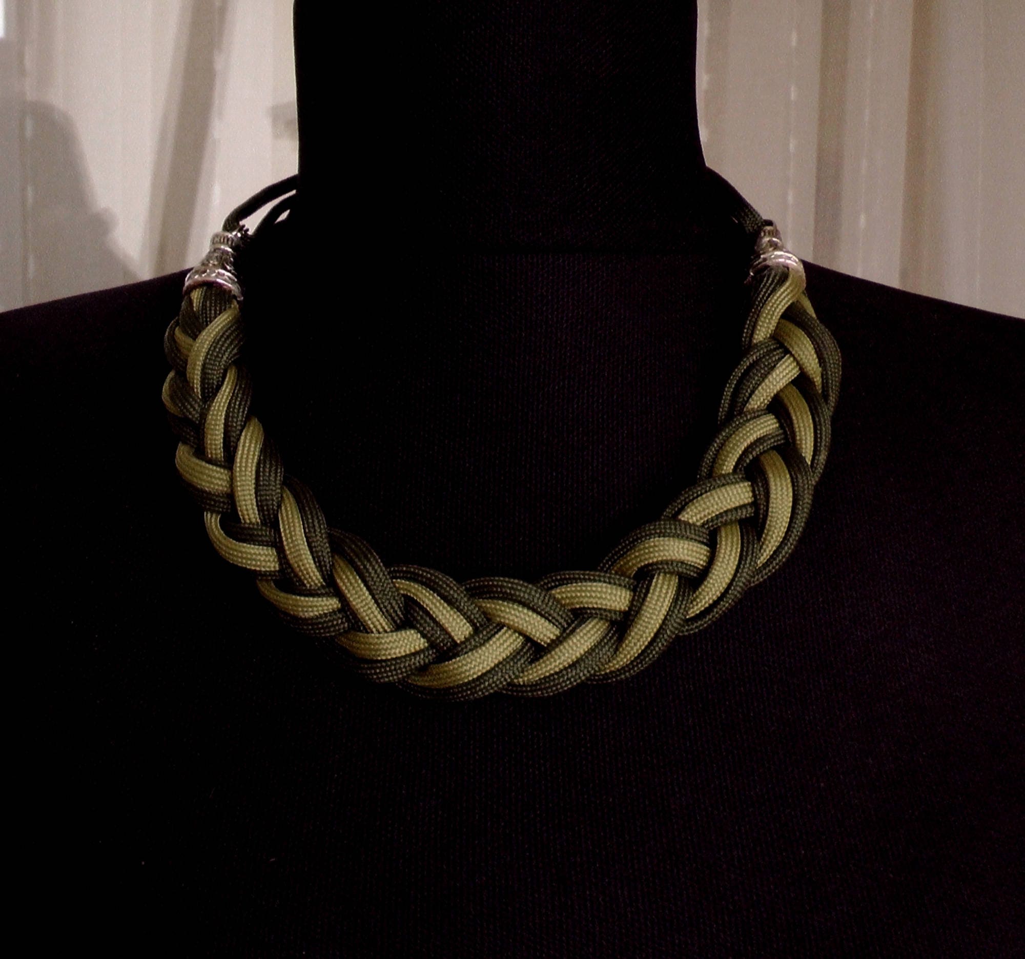 Braided Necklace, Cord Necklace, Paracord Necklace, Braided Statement ...