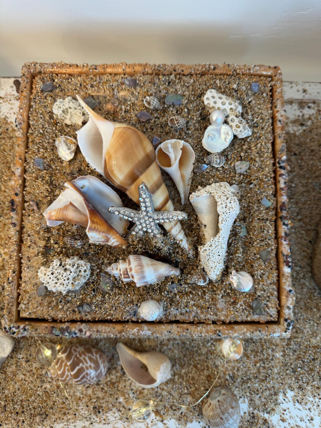 Seashell Jewelry Box,real Pearls, Seashell Art, Decorative Box, Shell ...